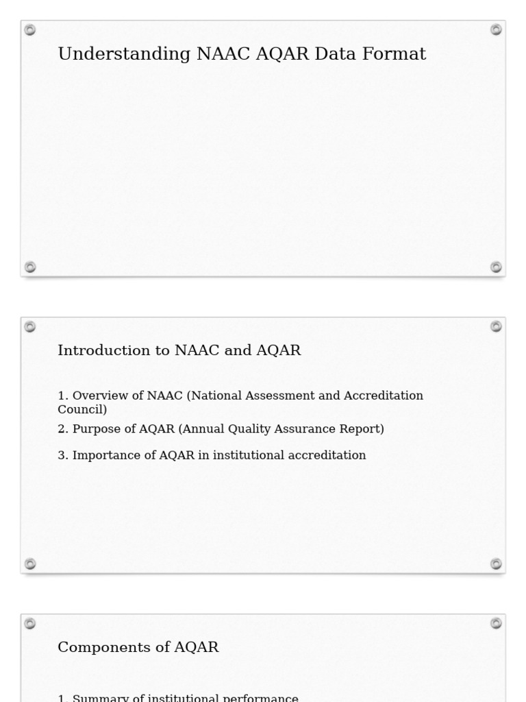 Understanding NAAC AQAR Data Format | PDF