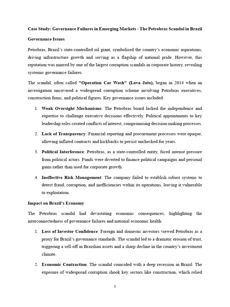 Petrobras Scandal: Governance Failures Explained | PDF | Corruption ...