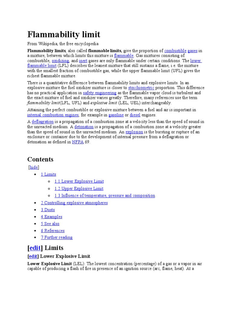 Flammability Limit | PDF | Chemical Process Engineering | Gases