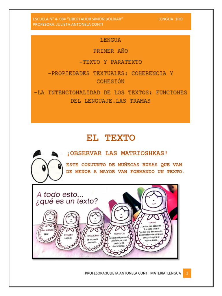 Coherencia y Cohesión en Textos | PDF | Pronombre | Verbo