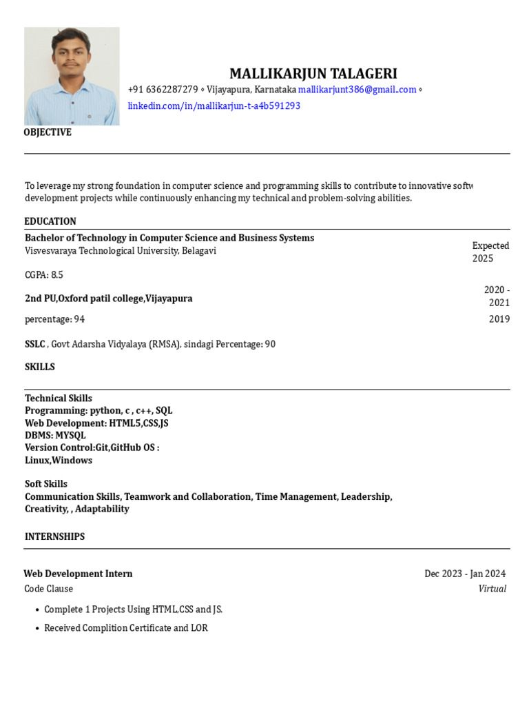 resume 2025 | PDF | Information Technology | Computing