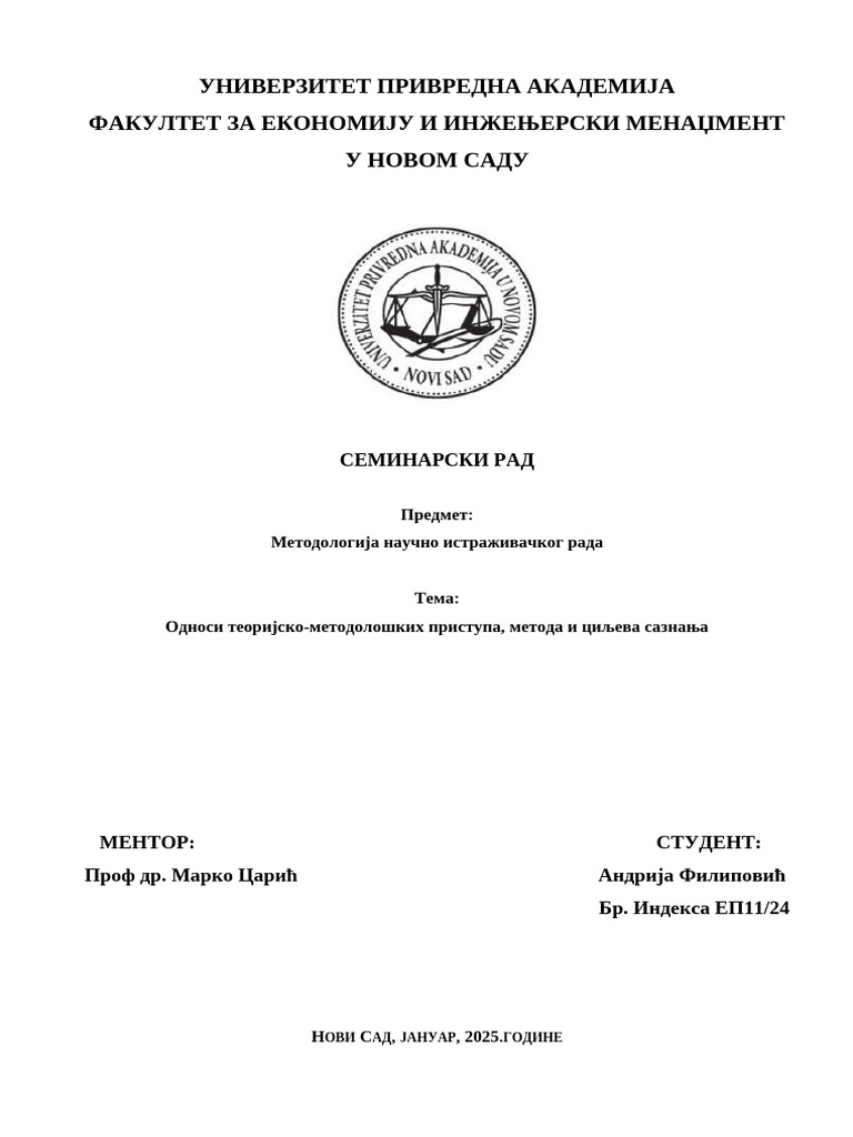 Metodologija Naucno Istrazivackog Rada | PDF