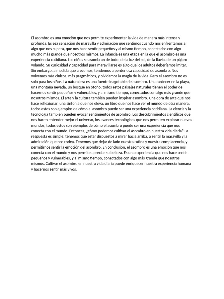 El Asombro Es Una Emoción Que Nos Permite Experimentar La Vida de ...