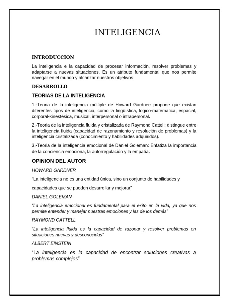 Inteligencia Ensayo Aylin Romiknsa | PDF | Inteligencia | Inteligencia emocional