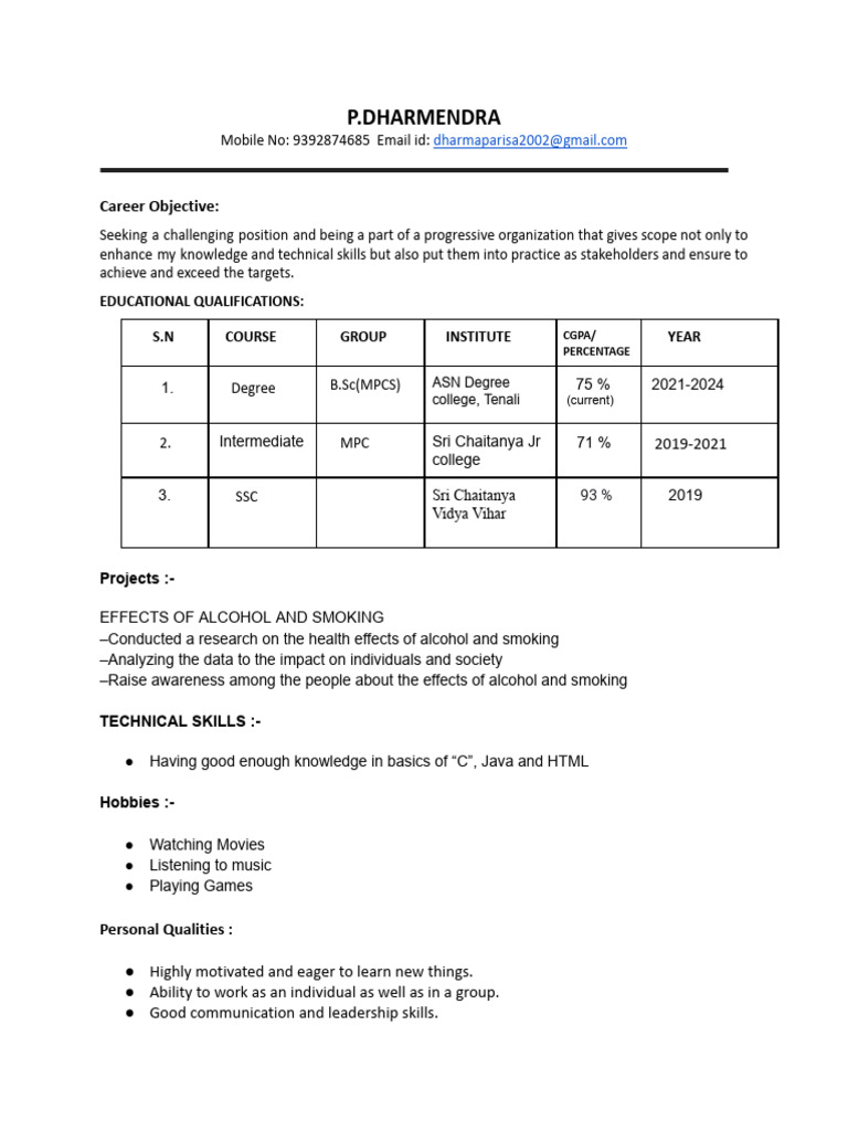 Dharma Resume | PDF