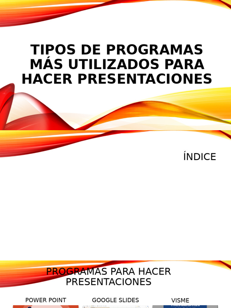 Tipos de Programas más Utilizados para Hacer Presentaciones | PDF