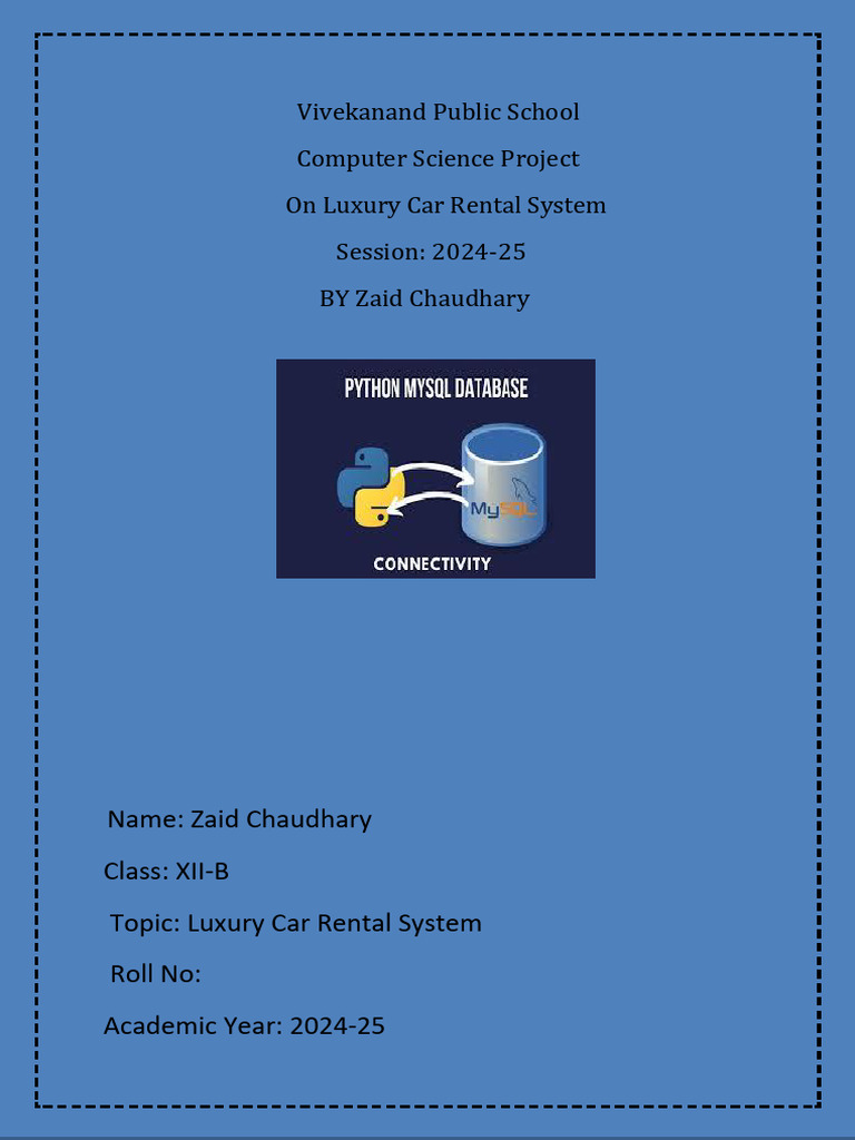 Zaid Choudhary Luxury Car Rental System C | PDF | Databases | My Sql