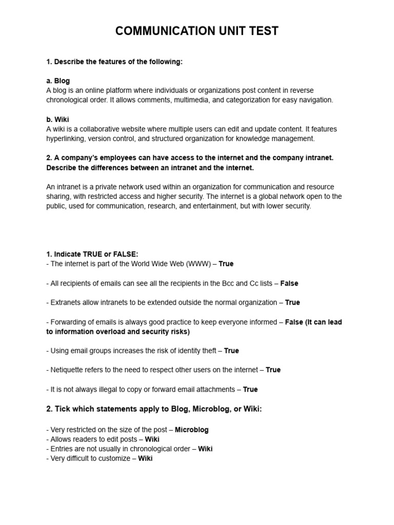 Communication Unit Test Overview | PDF | World Wide Web | Internet & Web