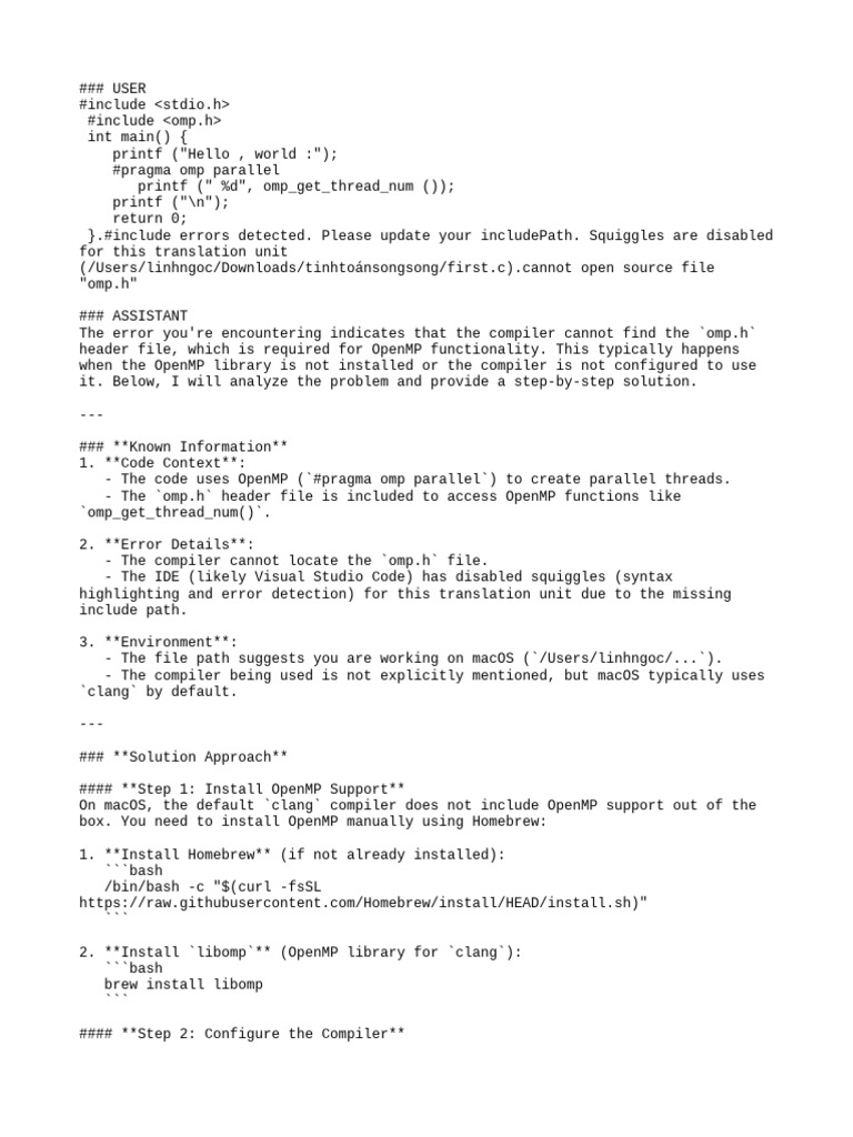 Resolve Openmp Compilation Errors On Macos Pdf Software Computer Architecture