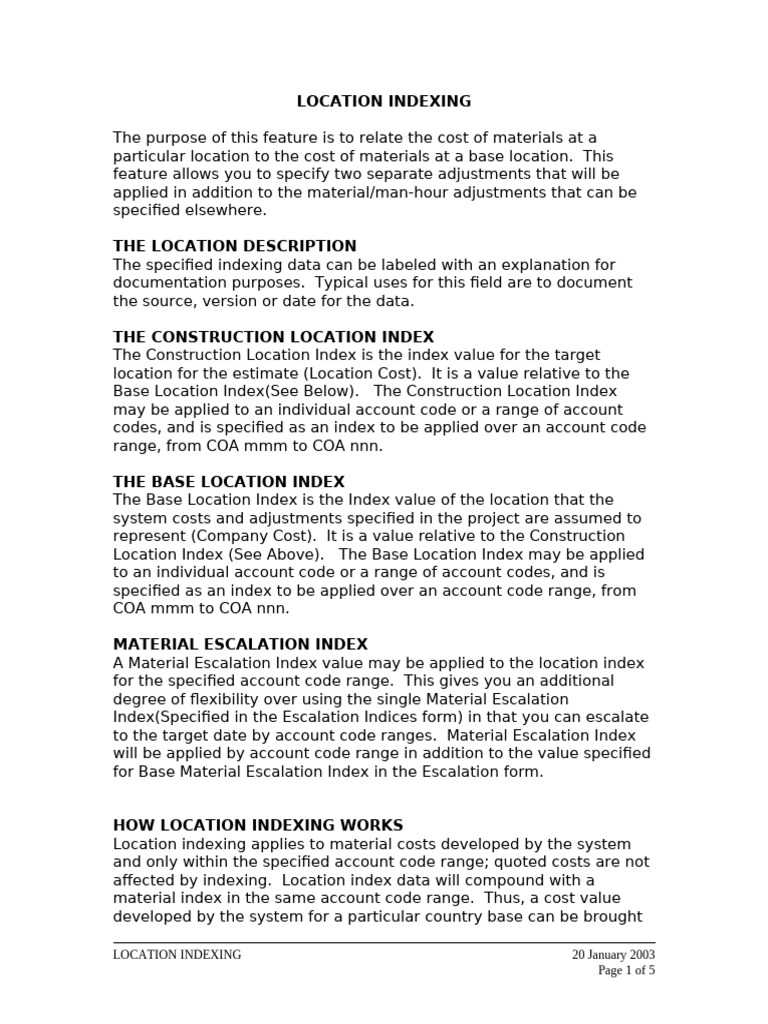 Location Indexing | PDF