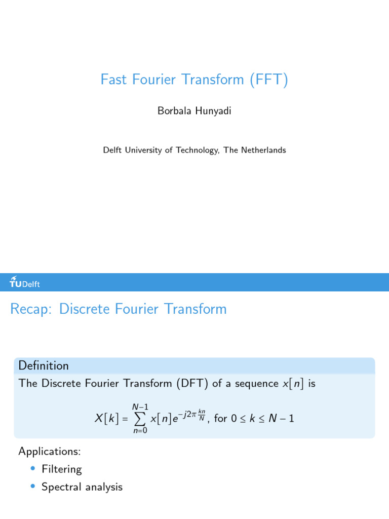Fast Fourier Transform Fft Digital Signal Processing Lecture 6