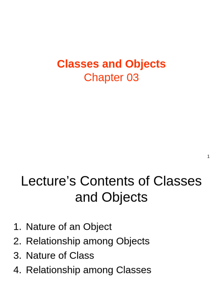 Chapter 04 Class and Objects | PDF | Class (Computer Programming) | Object Oriented Programming