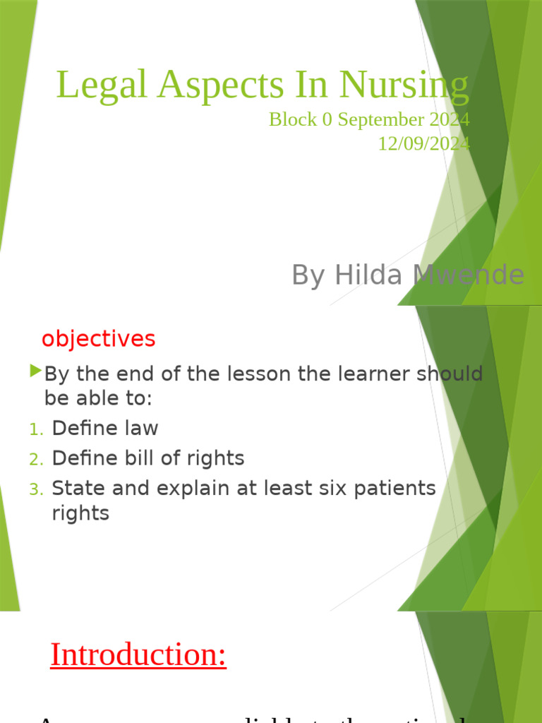 Legal Aspects in Nursing Rights | PDF | Nursing | Health Care