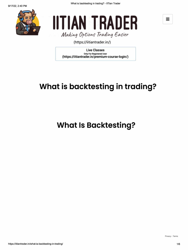 What Is Backtesting | PDF | Economies