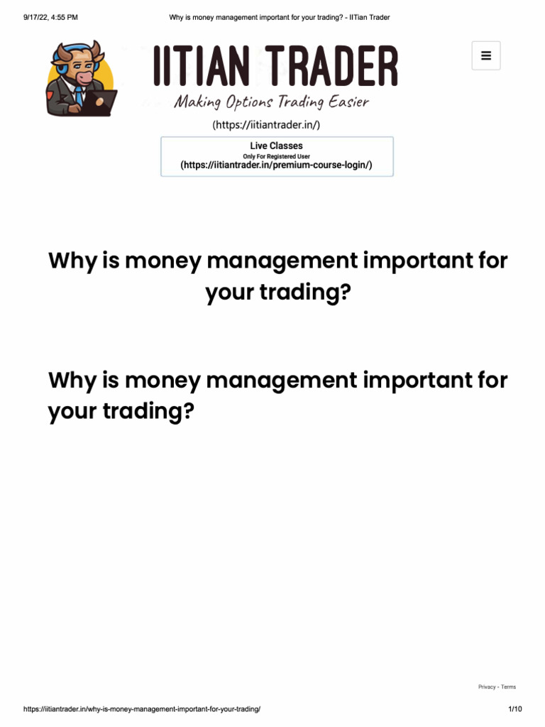 Why is money management important for your trading | PDF | Business ...