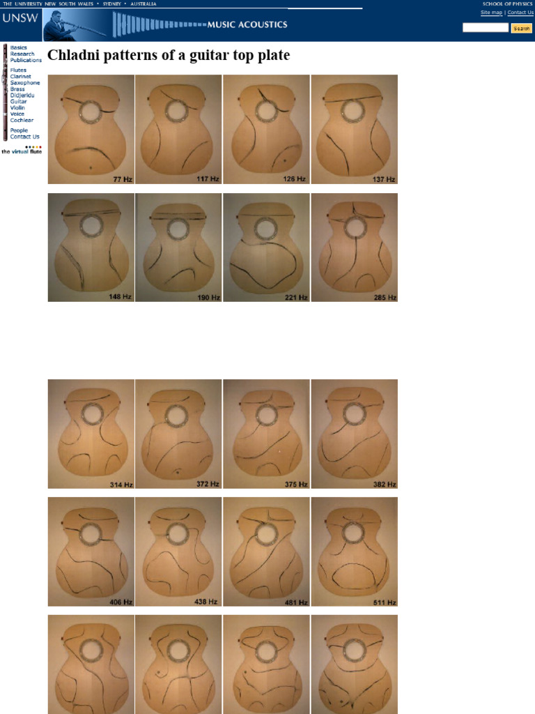 Chladni Patterns of A Guitar Top Plate | PDF