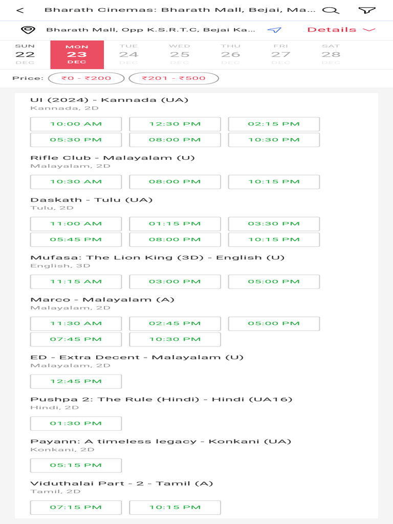 Bharath Cinemas Bharath Mall, Bejai, Mangaluru Movie Showtimes & Ticket Booking Near You in ...
