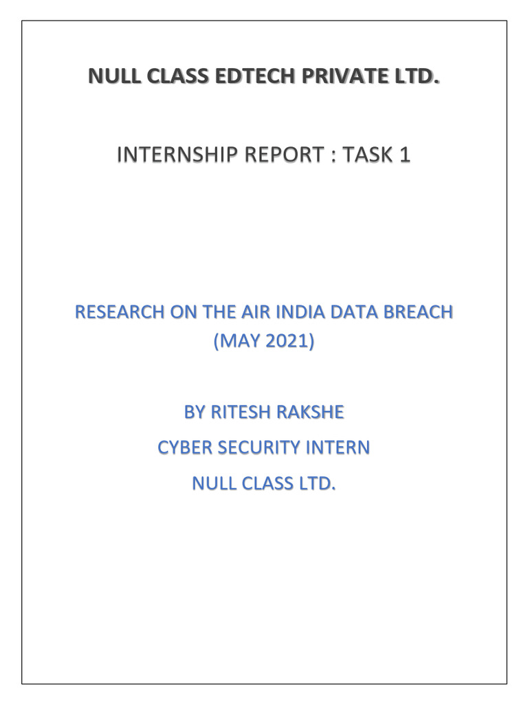 Internship Report Task 1 | PDF | Security | Computer Security