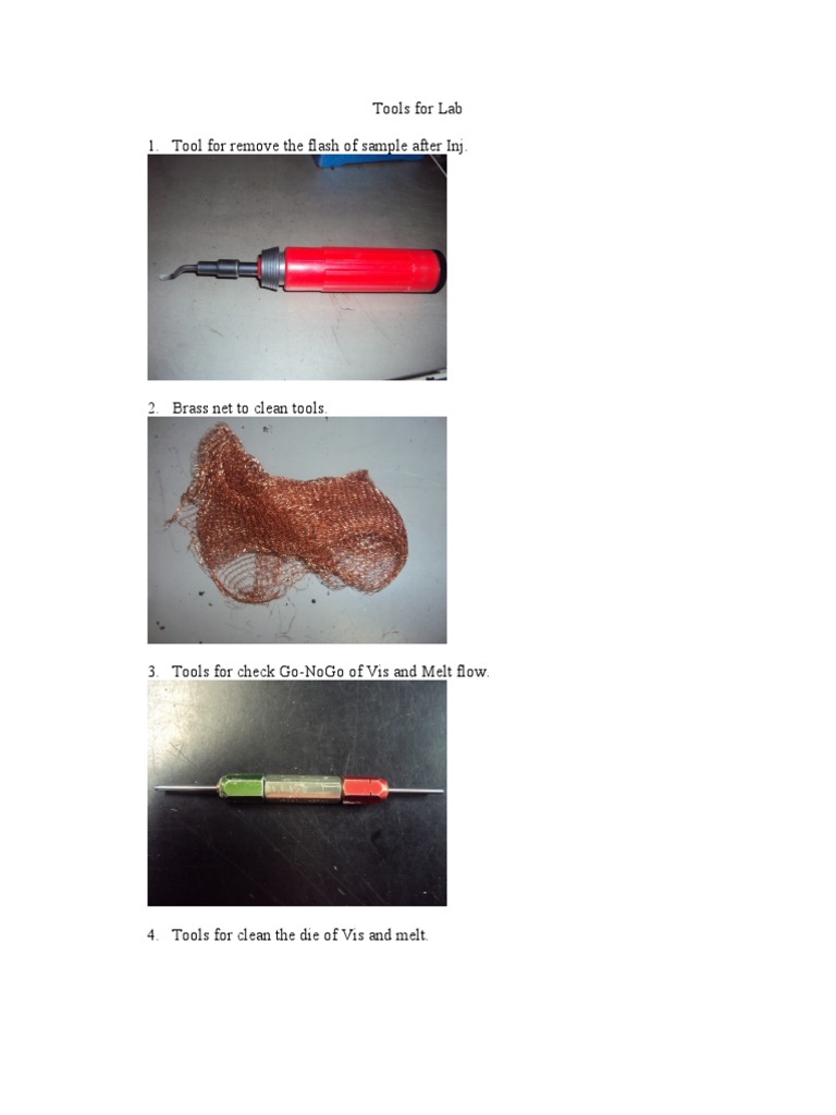 Tools For Lab 1. Tool For Remove The Flash of Sample After Inj | PDF ...