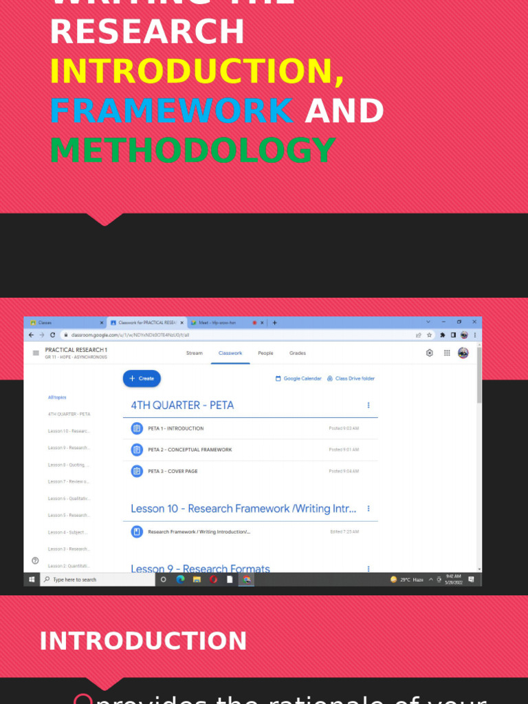 Writing Intro Framework Etc | PDF | Sampling (Statistics) | Thesis
