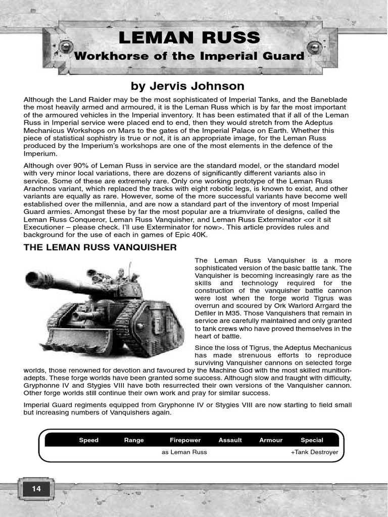 Vehicle Variants - Leman Russ | PDF | Tanks | Military Vehicles