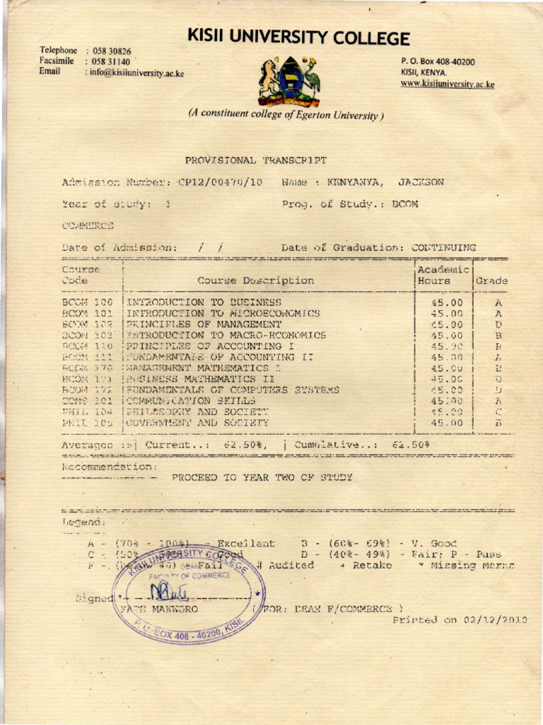 University Transcripts | PDF