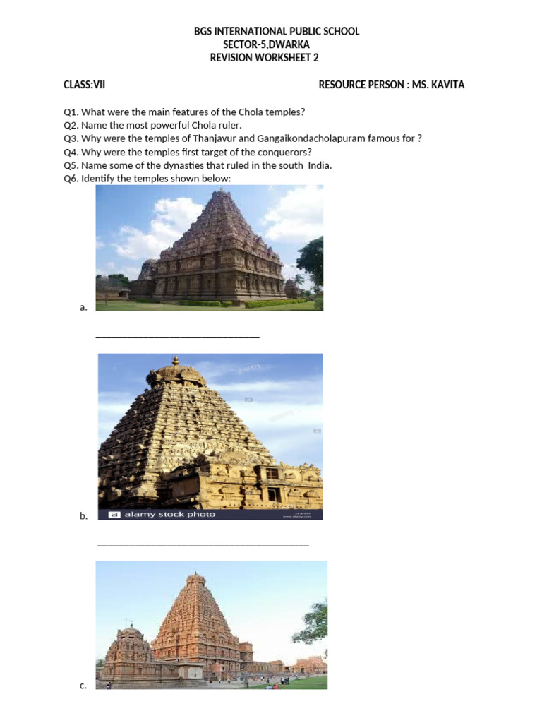 Revision Worksheet | PDF