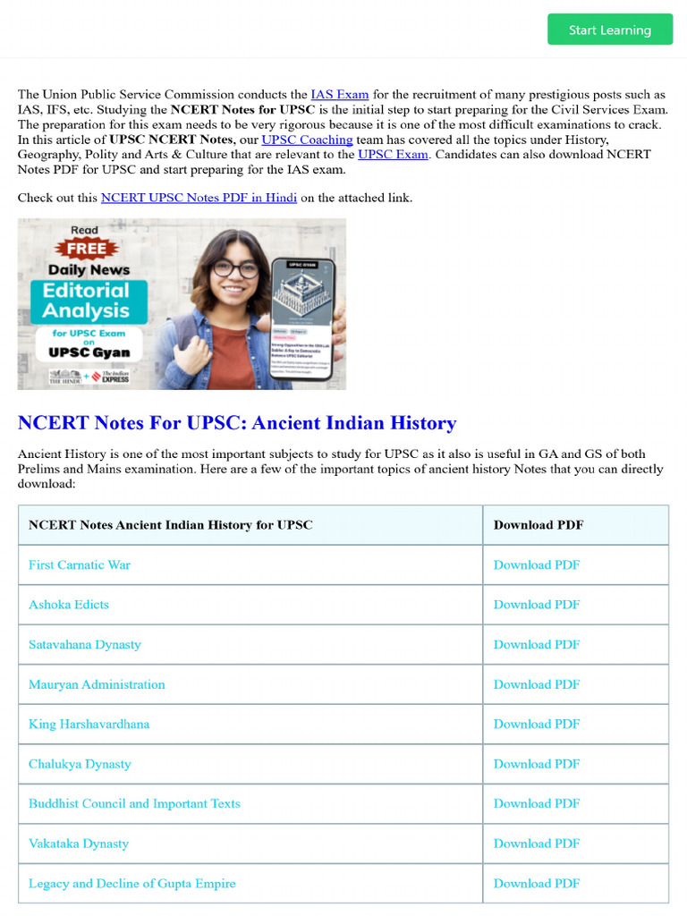 NCERT Notes For UPSC, Download NCERT Notes PDF For Free! | PDF
