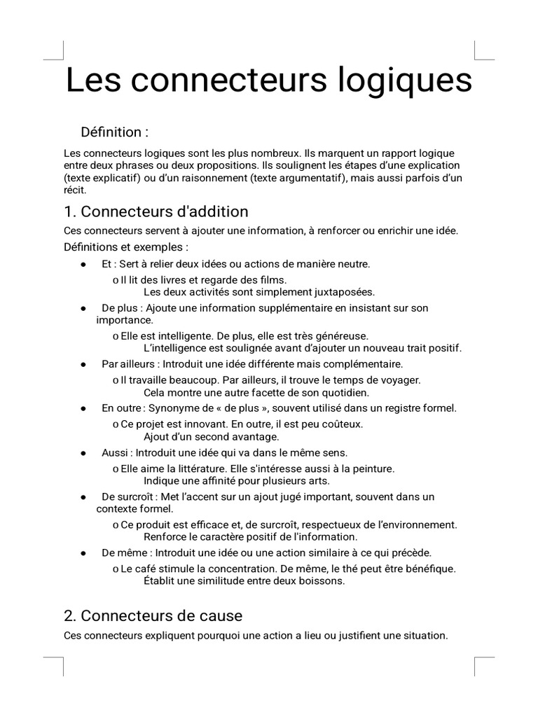 Les connecteurs logiques | PDF | Logique | Informations