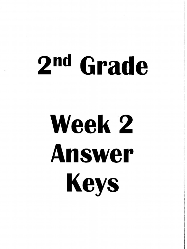 Second-Grade-Week-2-Answer-Keys | PDF