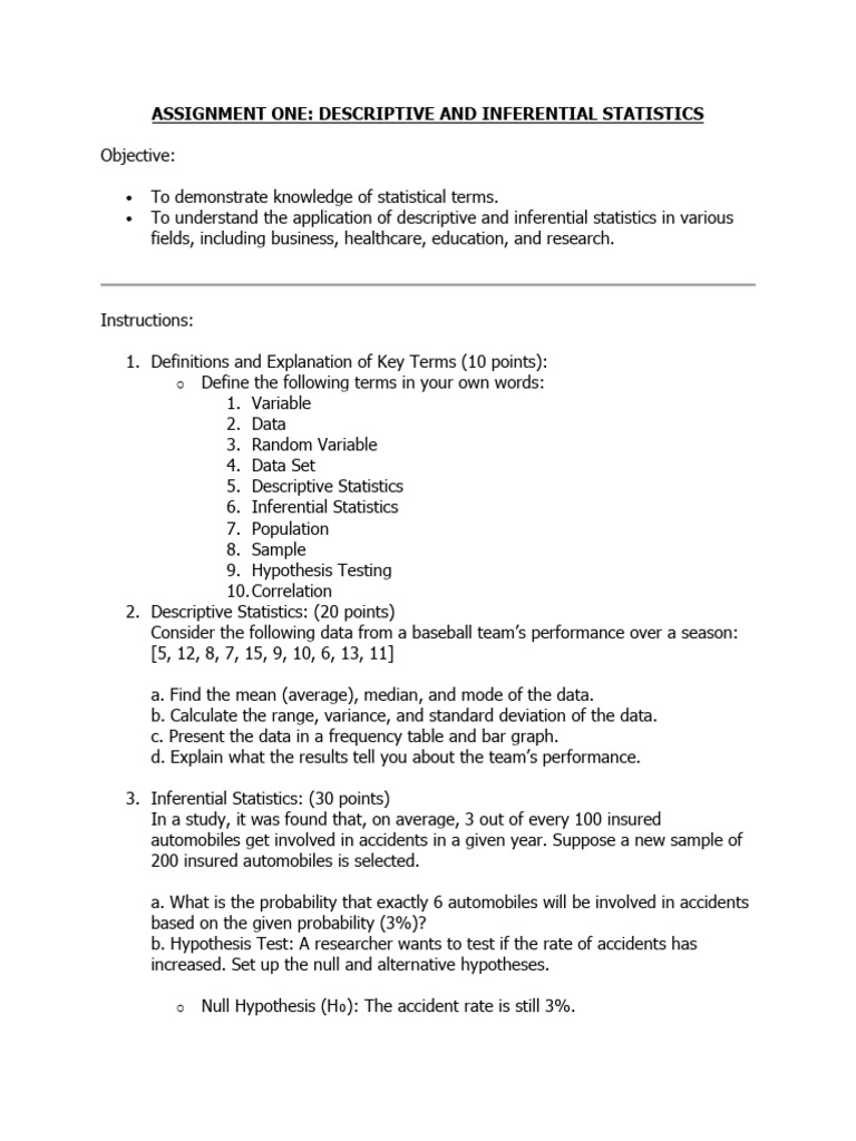 ASSIGNMENT ONE (1) | PDF | Statistics | Hypothesis