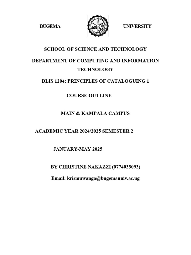 Principles of Cataloguing OUTLINE (4) (Autosaved) - Copy Onlne | PDF ...