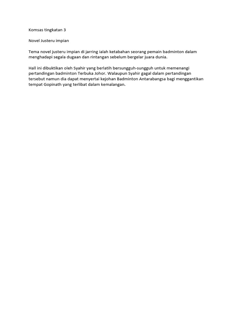 Ketabahan Syahir dalam Justeru Impian | PDF