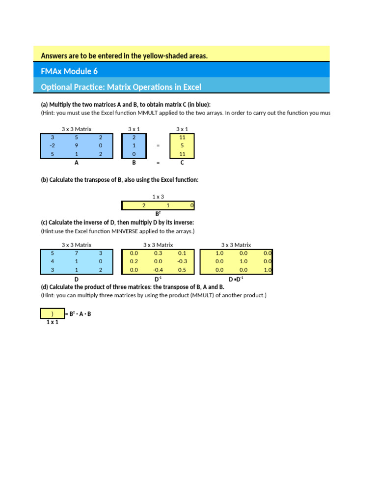 Matrix Operations | PDF