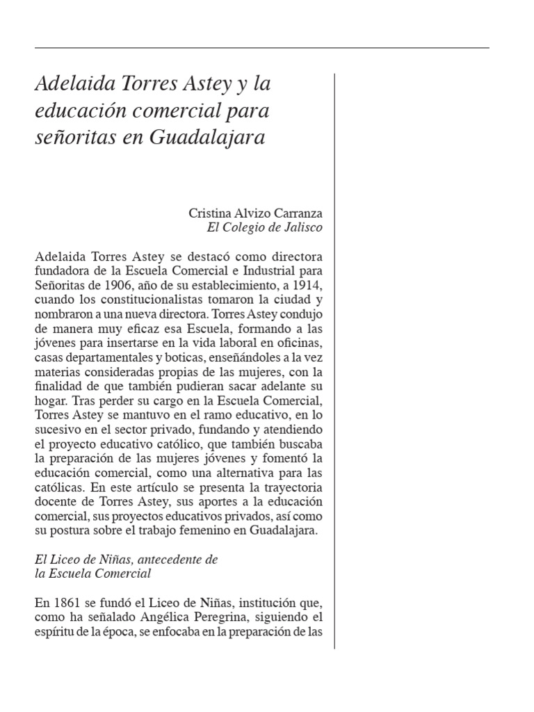 137. Adelaida Torres Astey y la educación comercial para señoritas en ...