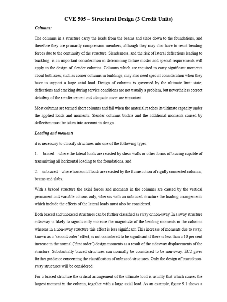 CVE 505 Col. & Slab | PDF | Bending | Buckling