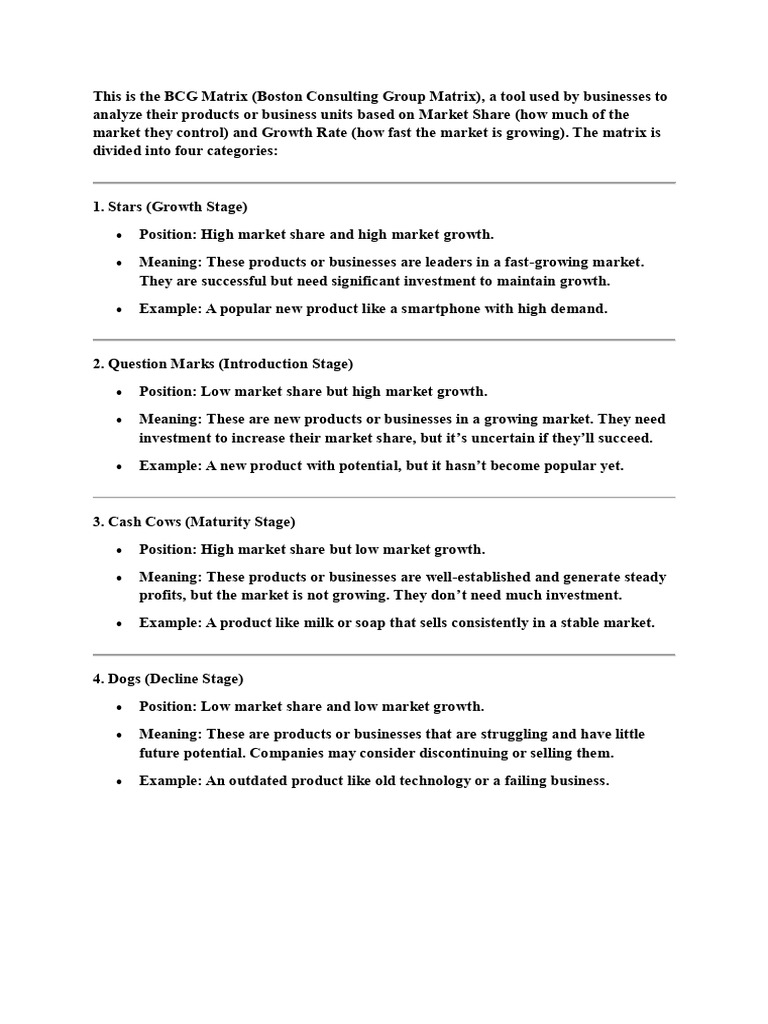 the BCG Matrix | PDF