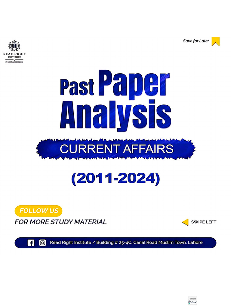 Current Affairs Past Papers CSS | PDF