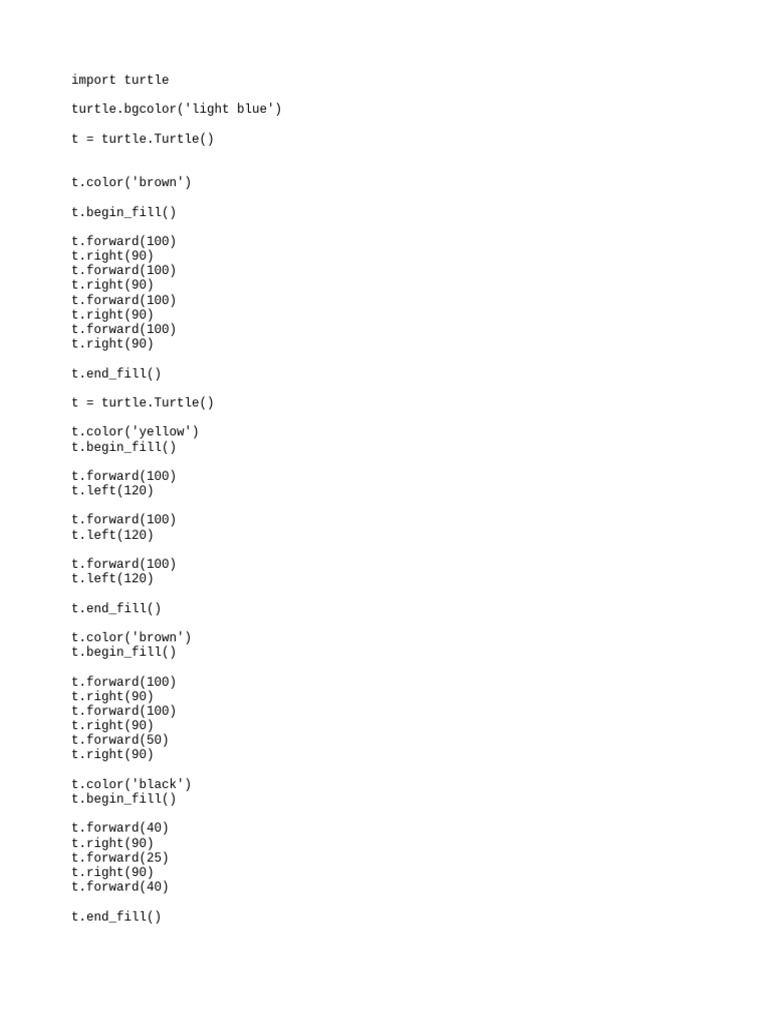 Turtle Graphics: Drawing Shapes in Python | PDF
