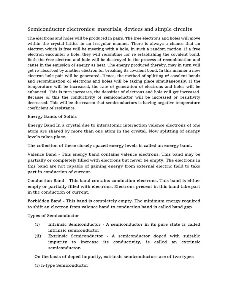 Semiconductor Electronics | PDF | Rectifier | P–N Junction