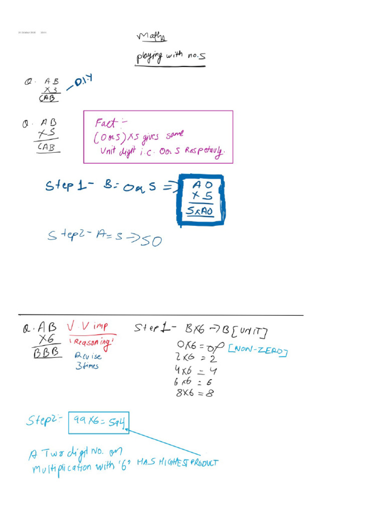 Maths Notes Playing Number 29876 | PDF