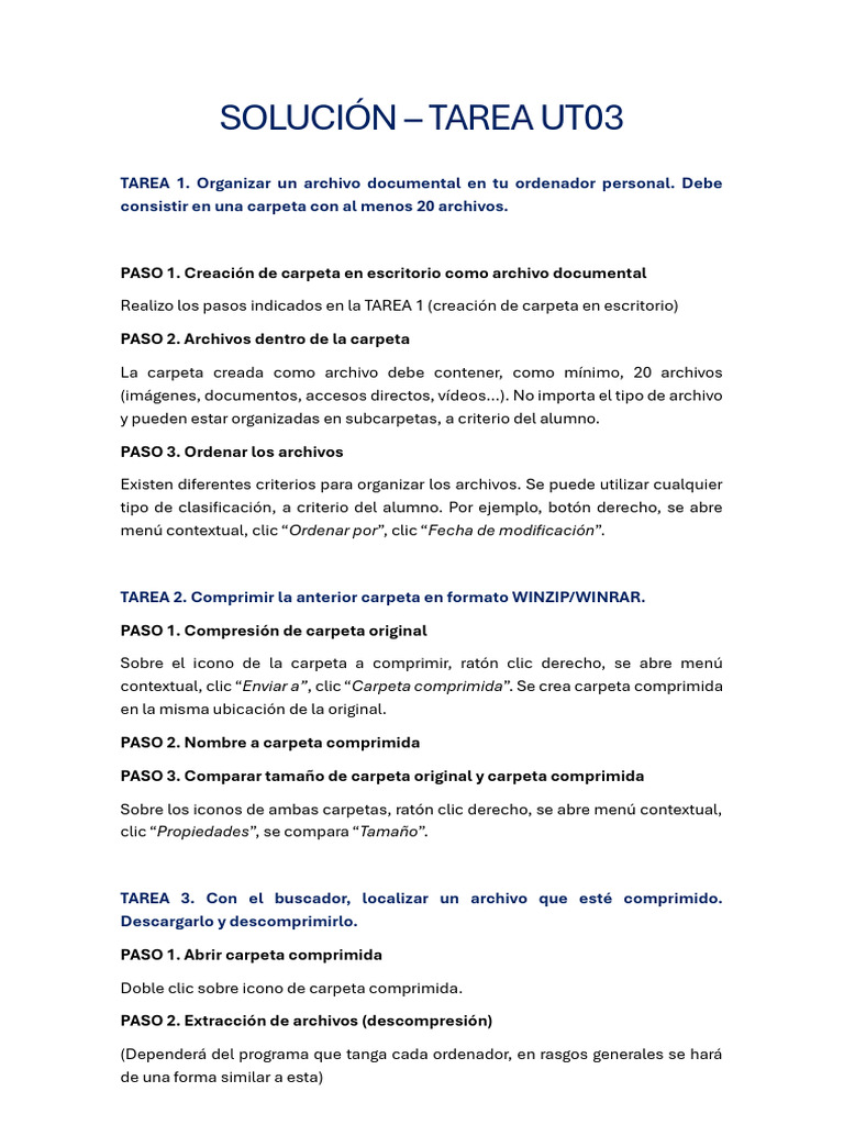 Solución - Tarea Ut03 | PDF | Archivo de computadora | Software del sistema