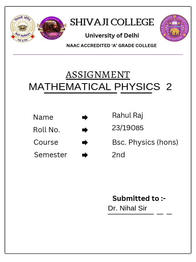 Mathematical Physics Assignment | PDF