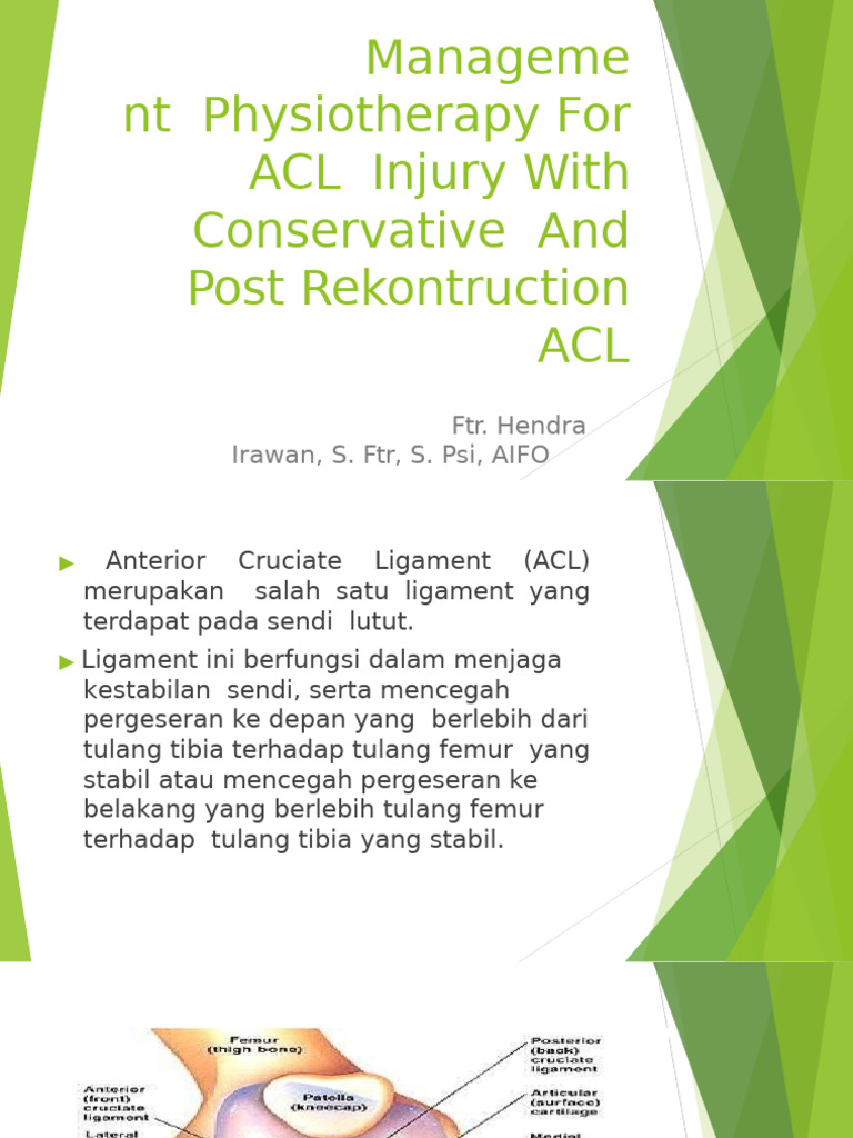 Manajemen Fisioterapi Cedera ACL | PDF