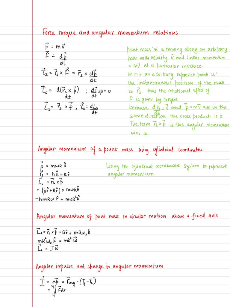 Physics Note 1 | PDF | Angular Momentum | Momentum