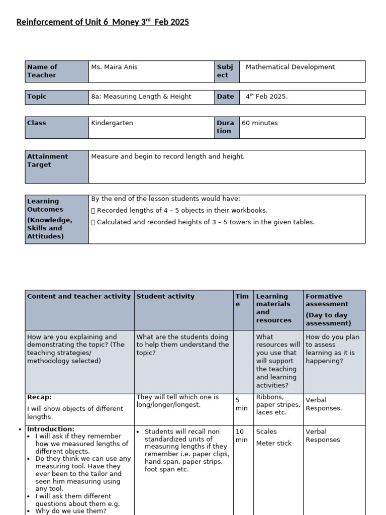 Maths 3rd -7th Feb 2025 | PDF | Learning | Educational Assessment