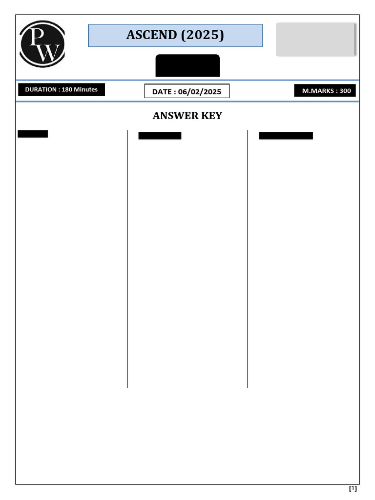 Ascend 2025 - Answer Key (Code C) | PDF | Mole (Unit) | Trigonometric ...
