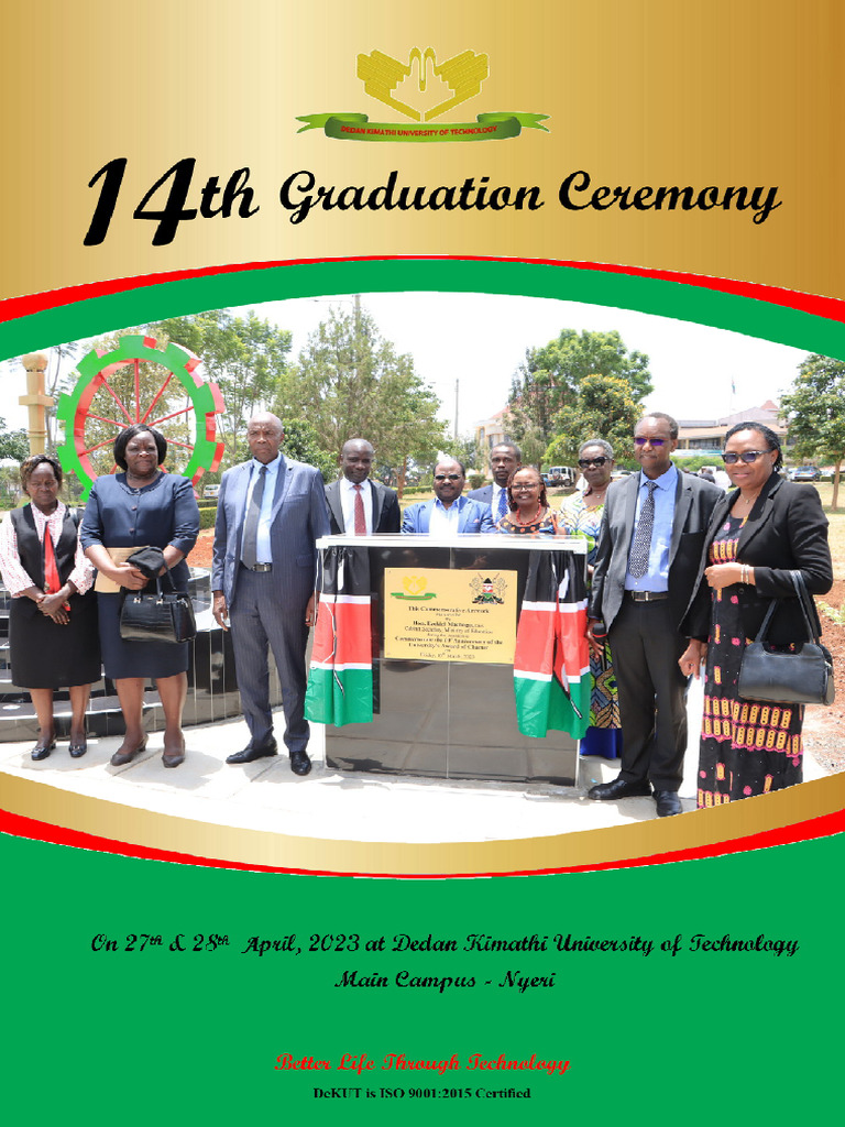 DeKUT 14th Graduation Booklet 2023 | PDF | Academic Degree | Diploma