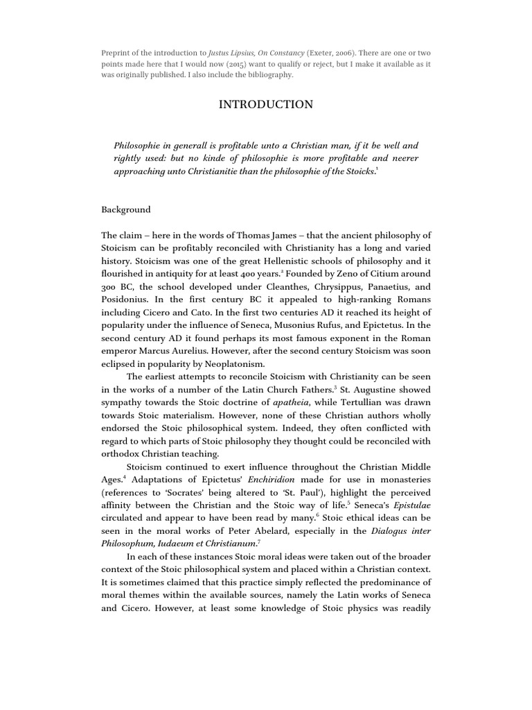 Justus Lipsius On Constancy | PDF | Stoicism