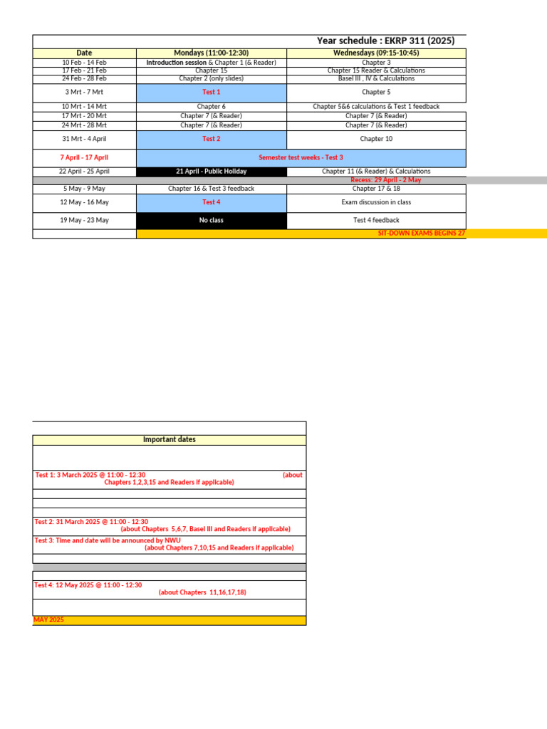 Student+schedule+2025-1 (1) | PDF | Educational Stages